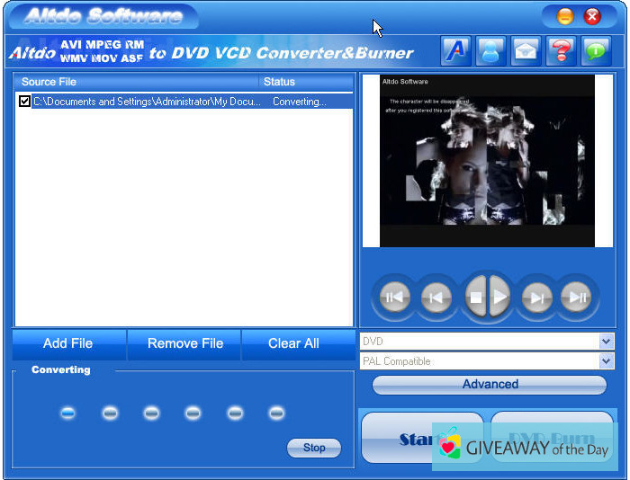 Download Altdo AVI MPEG RM WMV MOV ASF to DVD VCD Converter&Burner 2025 for Windows | Giveaway ...